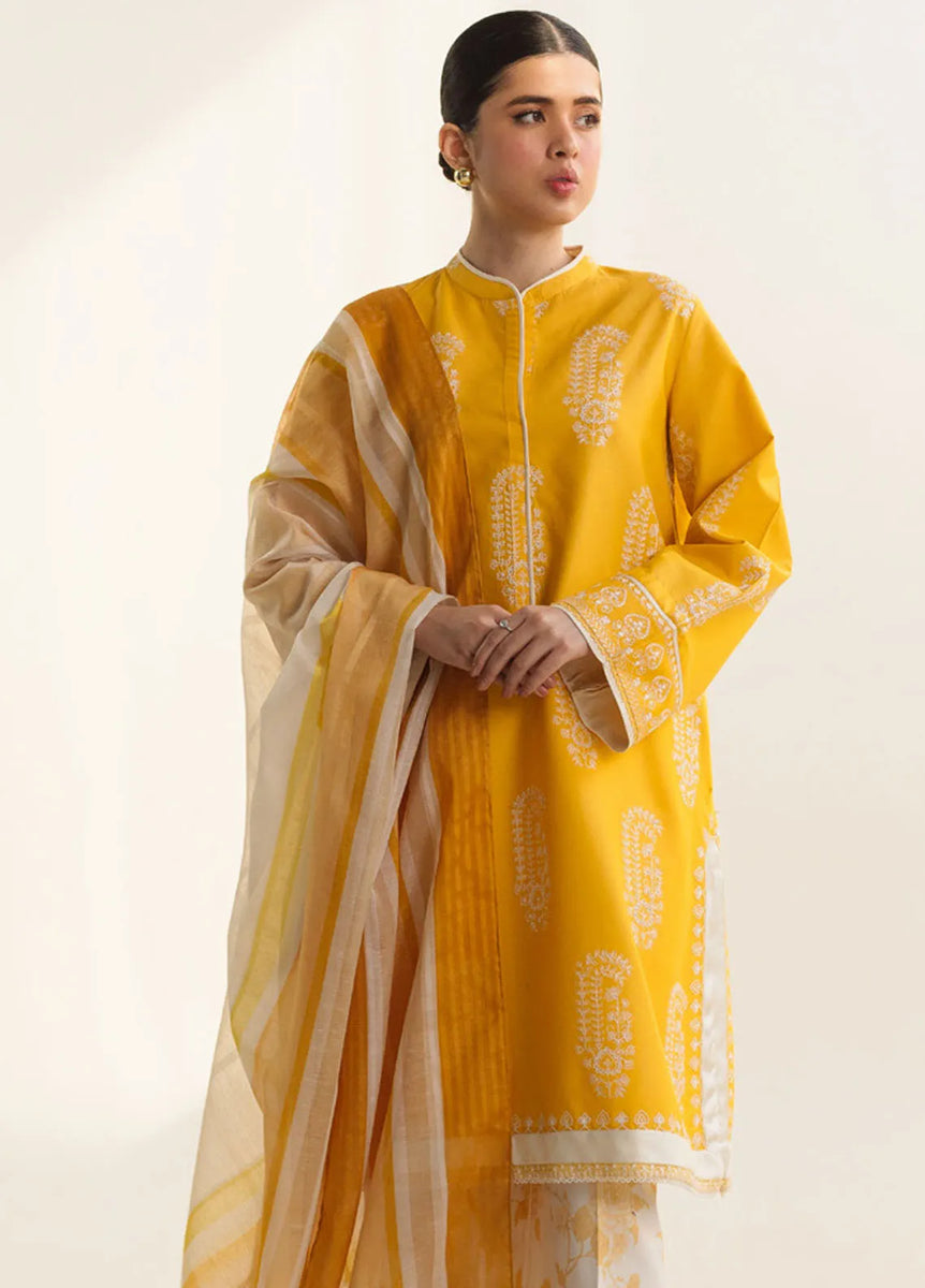 Coco by Zara Shahjahan Embroidered Lawn Suit Unstitched 3 Piece CZS24L ...