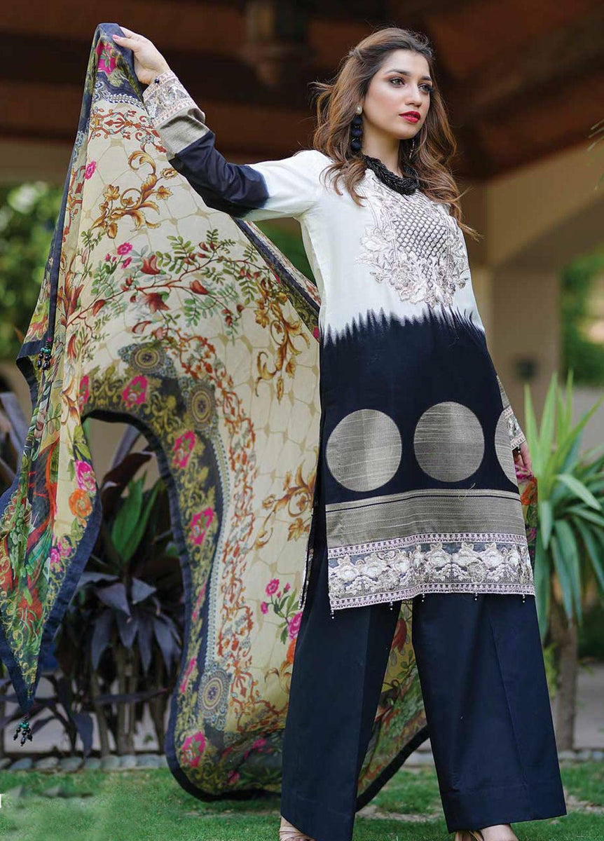 Mahi by Marwat Textiles Embroidered Jacquard Unstitched 3 Piece Suit M ...